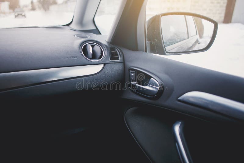 Modern Car Interior. Air Condition in Auto Stock Image - Image of ...