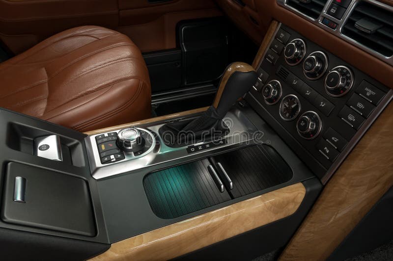 Modern Car Interior. Automatic Transmission Gear Shift. Stock Image ...
