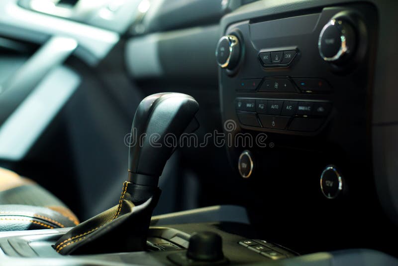 Modern Car Interior, Close Up Photo.Selective Focus Stock Image - Image ...
