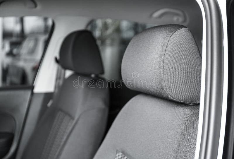 Modern Car Interior with Comfortable Grey Seats Stock Image - Image of ...