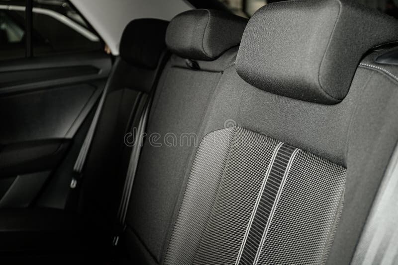 Modern Car Interior with Grey Seats Stock Image - Image of closeup ...