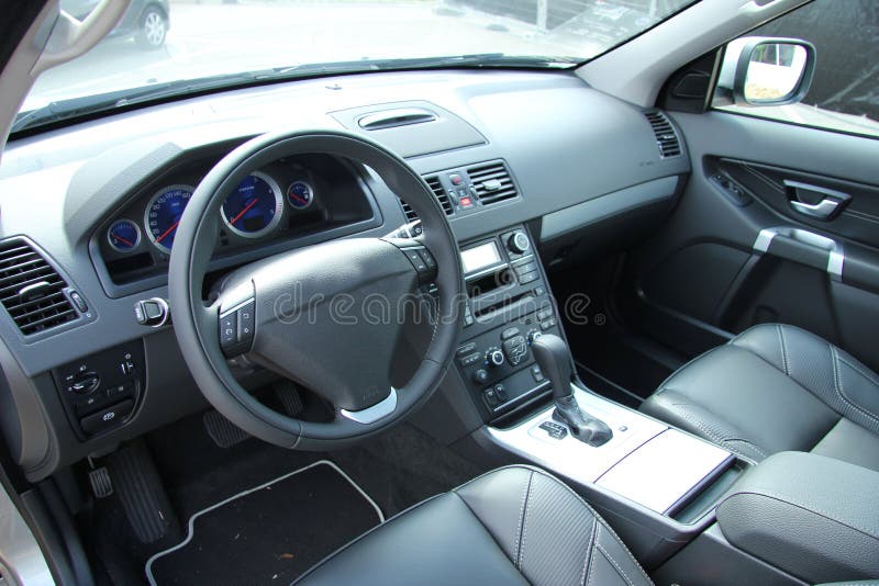 Modern car interior stock photo. Image of steeringwheel - 33890882