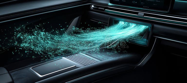 Modern Car Interior Detail Futuristic Air Conditioning System with ...