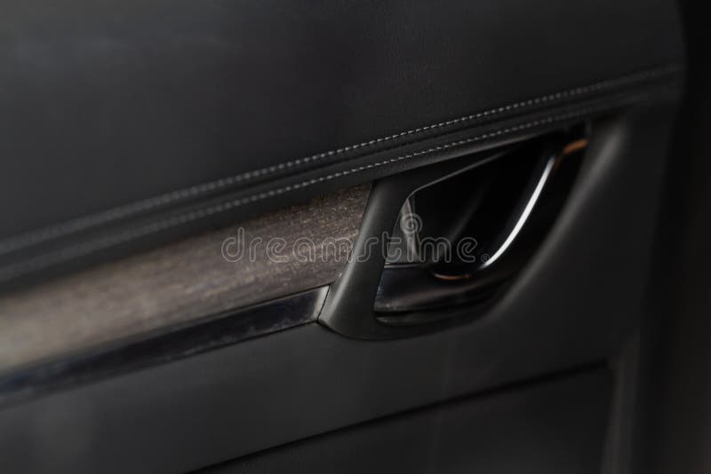 Modern Car Interior Door Handle Close Up. Stock Image - Image of opener ...
