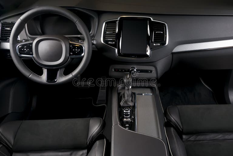 Modern car interior stock image. Image of automobile - 63275703