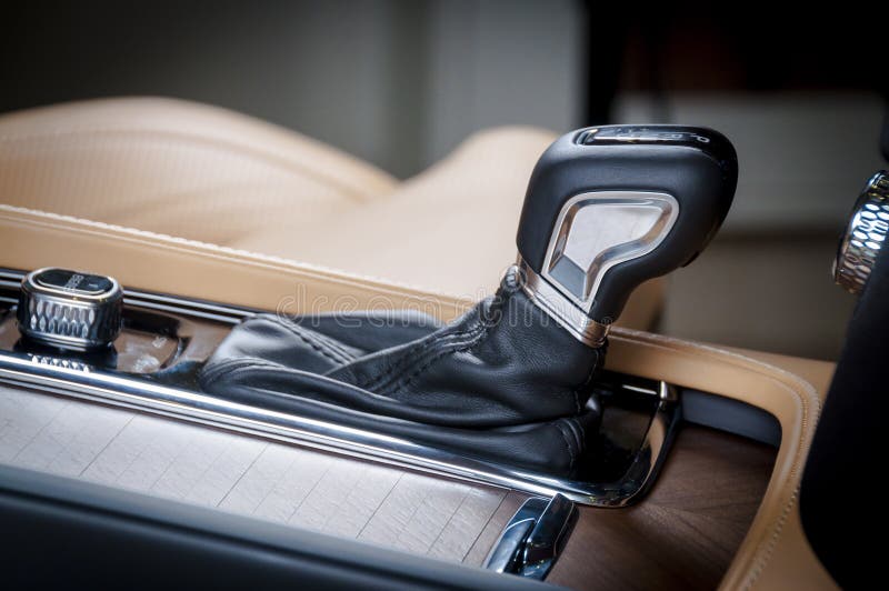 Modern Car Interior Gear Stick Stock Image - Image of control, inside ...