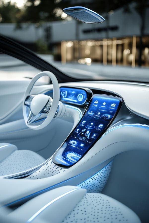 Modern Car Dashboard Display Features Advanced Technology Interactive ...