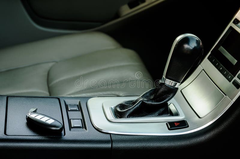 Modern car interior stock photo. Image of light, comfort - 53161516