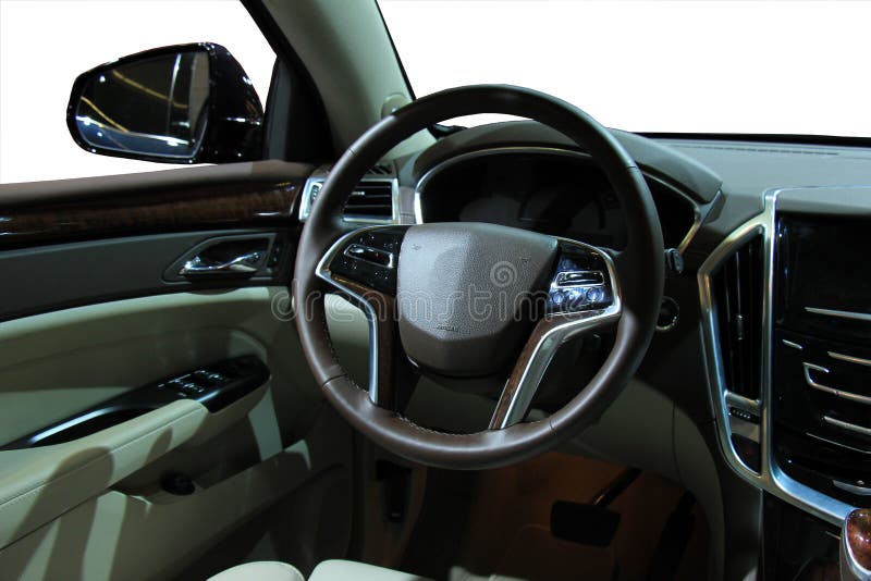 Modern car interior stock photo. Image of grey, black - 221607962
