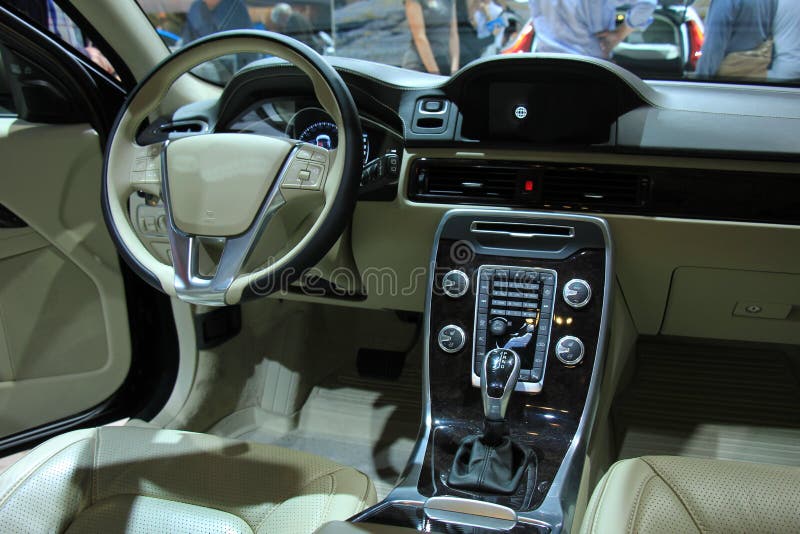 Modern car interior stock photo. Image of buttons, gear - 56228252