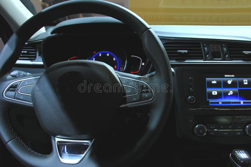 Modern car interior stock photo. Image of digital, dashboard - 60706498