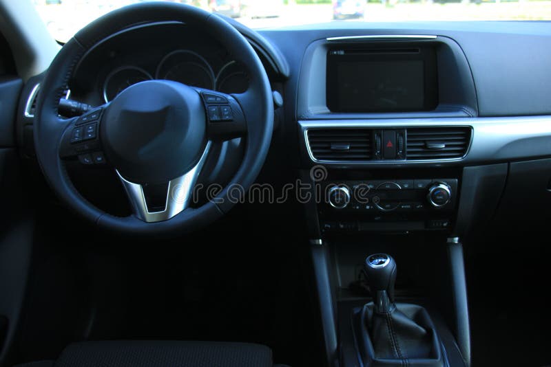 Modern car interior stock photo. Image of vehicle, digital - 91988416