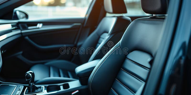 Modern Car Interior. Luxury Leather Seats in a Modern Car. Stock Image ...