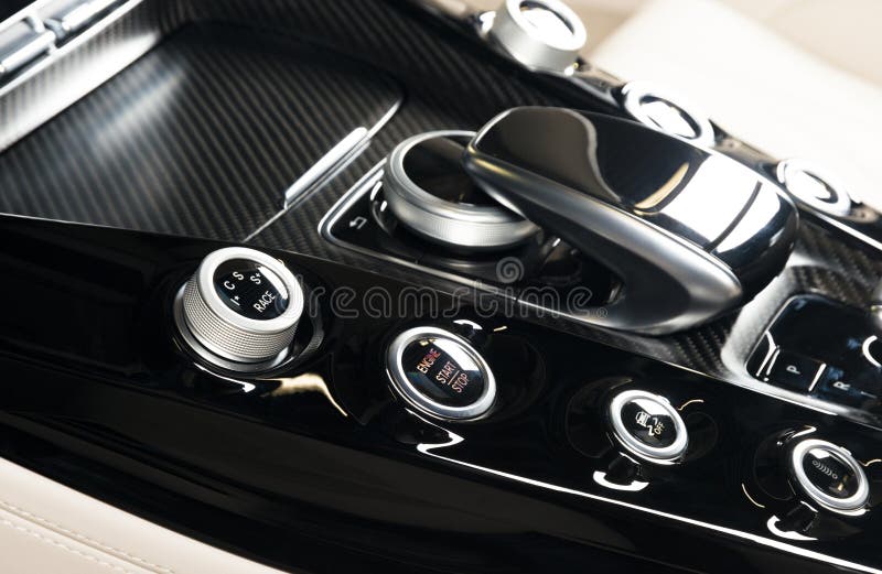 Modern car interior stock image. Image of buttons, automotive - 100274627