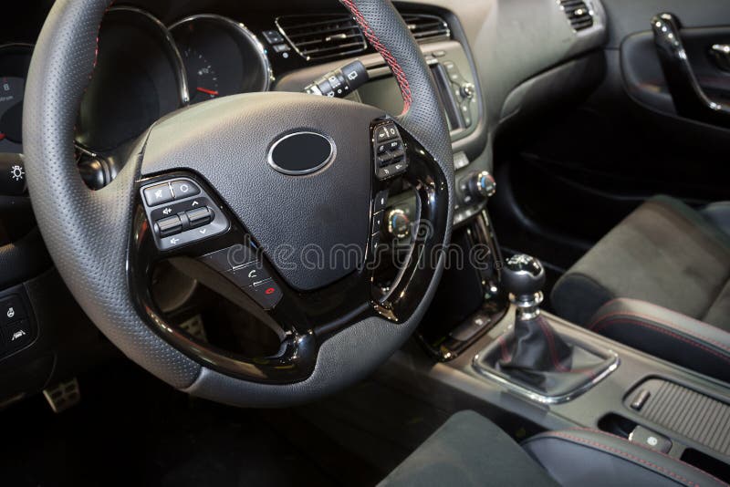 Modern car interior stock photo. Image of interior, drive - 52137286