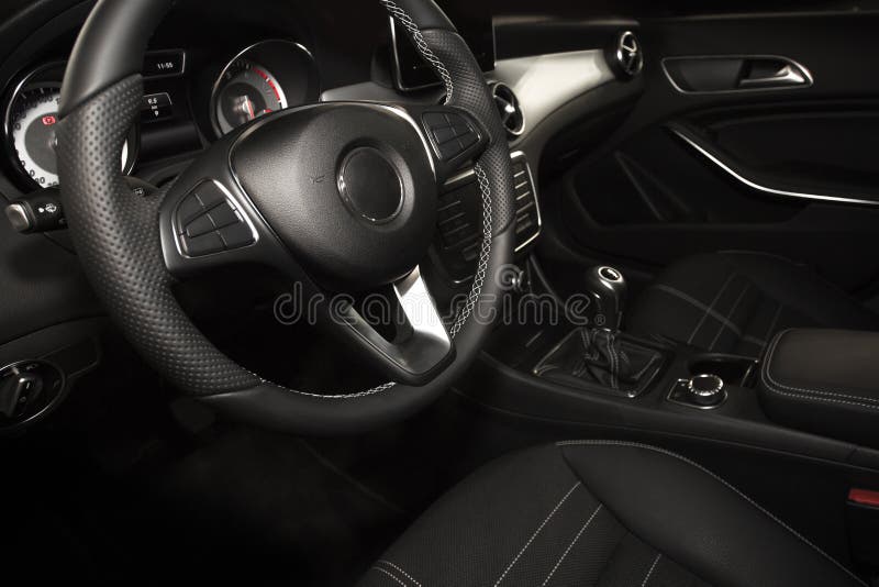 Modern car interior stock photo. Image of transportation - 52138890