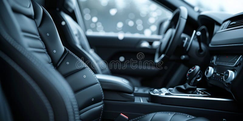 Modern Car Interior. Interior of Prestige Modern Car. Comfortable ...