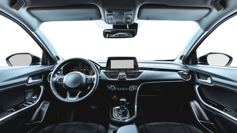Modern Car Interior with Sleek Dashboard and High-tech Features. a ...