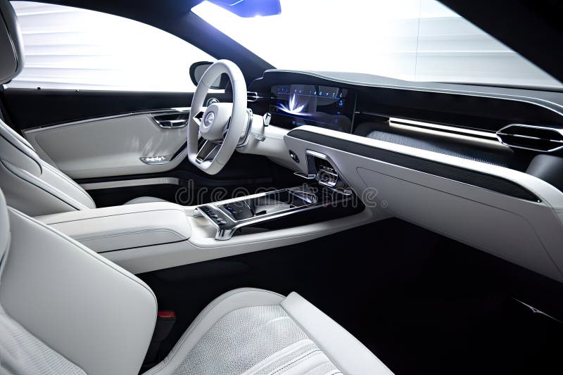 Modern Car Interior with Sleek and Minimalist Design, Featuring Clean ...