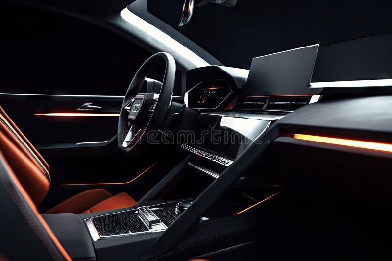 Modern Car Interior with Sleek and Minimalistic Design, Clean Lines and ...