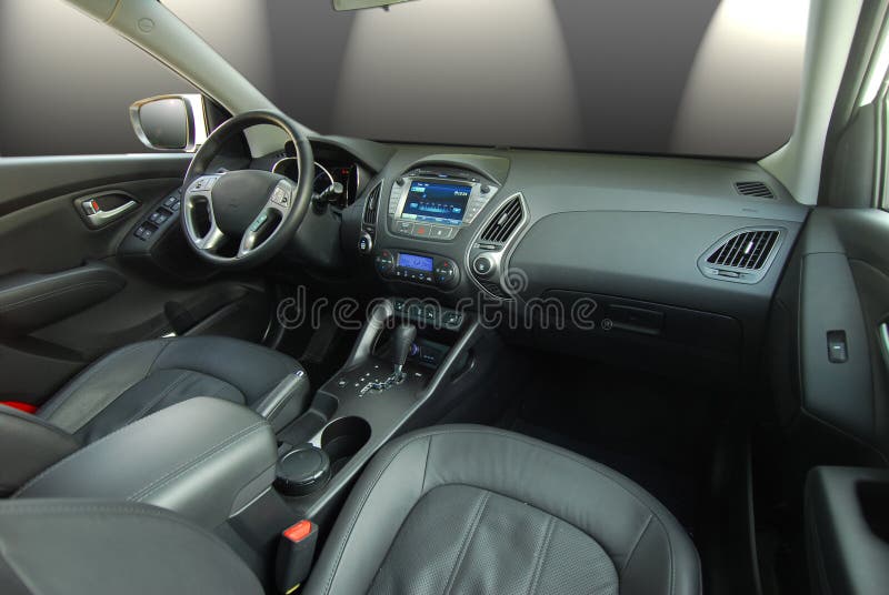Modern car interior stock photo. Image of drive, interior - 50232378