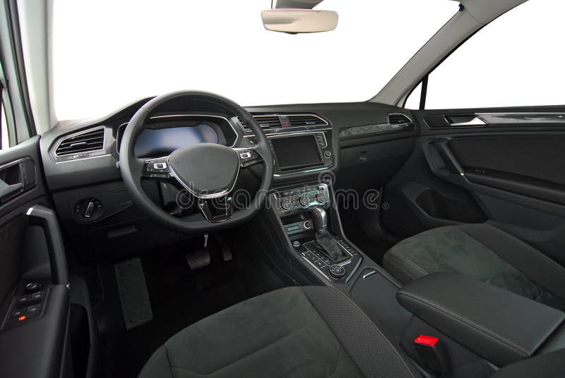 Modern car interior stock photo. Image of control, automobile - 107869810