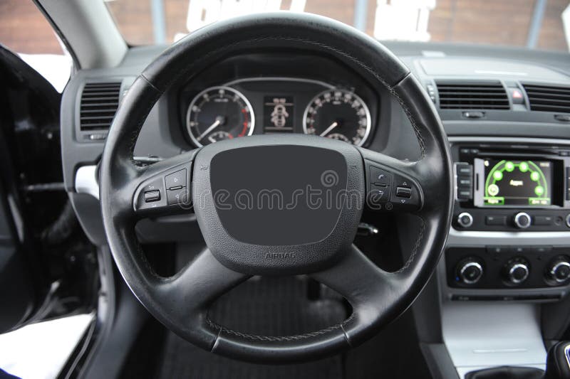Modern Car Interior with Sunlight with White Scale and Arrow Stock ...