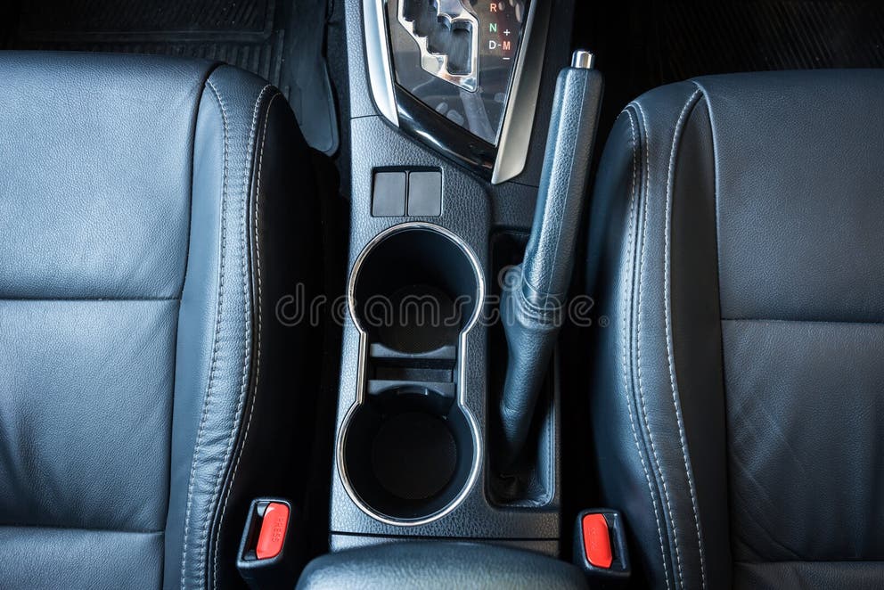 Modern Car Interior Top View. Stock Image - Image of comfort, hand ...