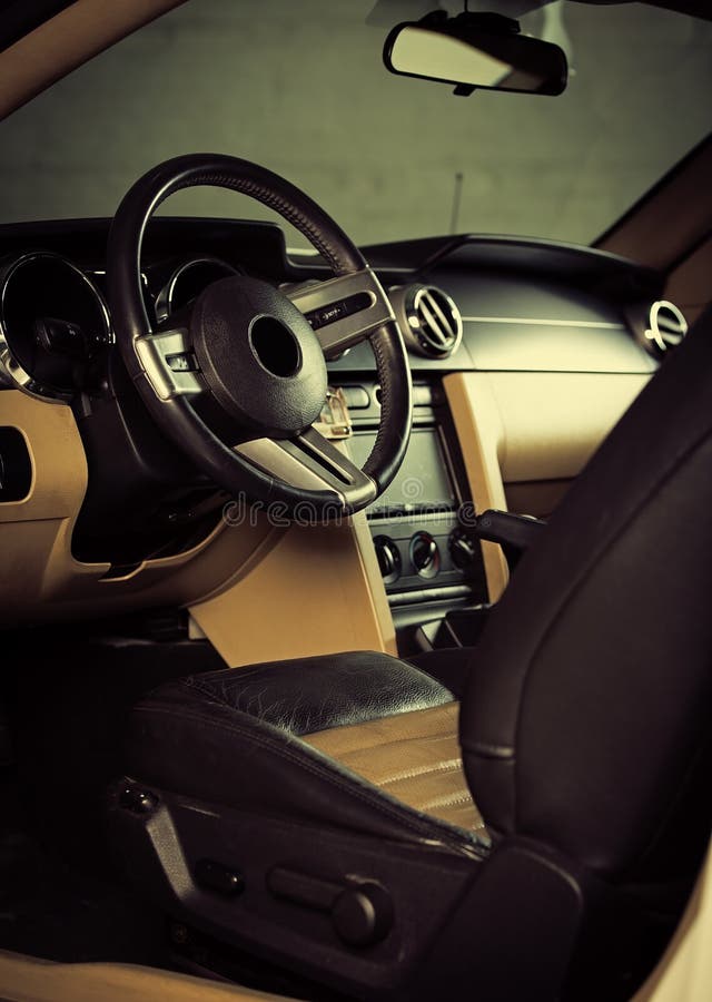 Modern car interior stock photo. Image of auto, automobile - 52749494