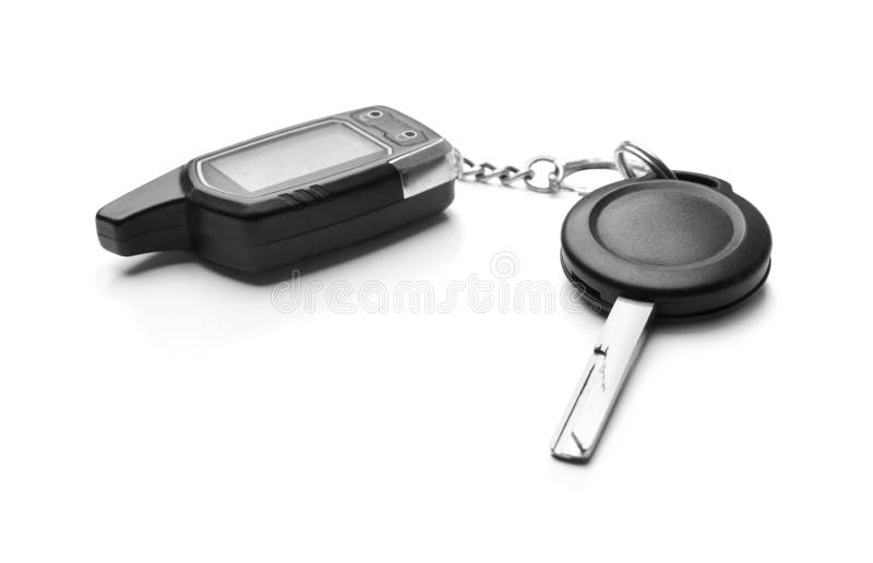 Modern Car Key with Remote Control Isolated on White Stock Photo ...
