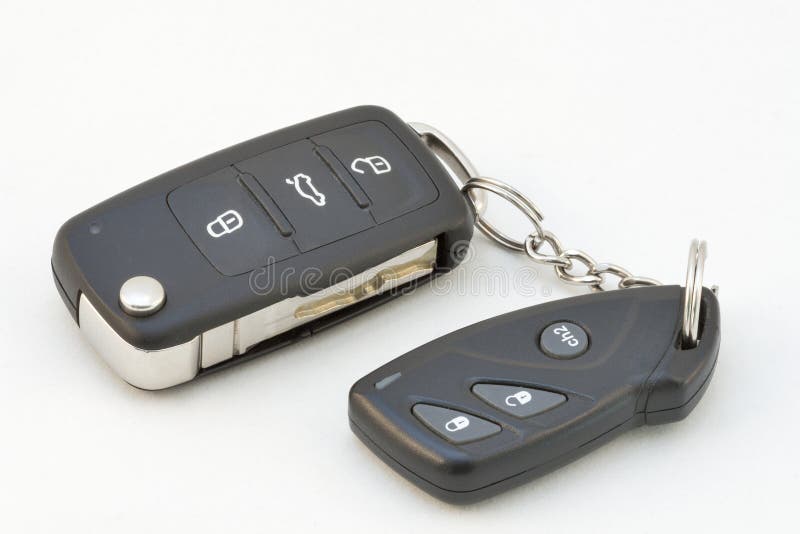 Modern Car Key and Remote on White Stock Photo - Image of isolated ...