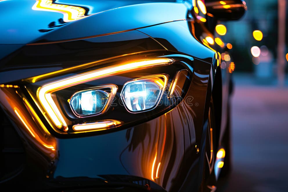 Modern car lights stock illustration. Illustration of design - 318608182