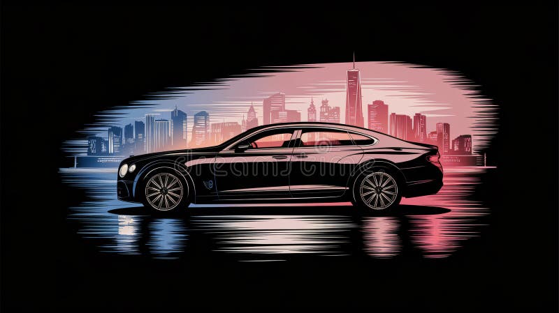 Modern Car Line Abstract Illustration. Vector Stock Illustration ...