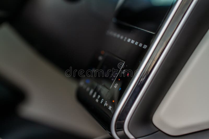 Modern Car Media Display in the Interior of the Car. Stock Photo ...