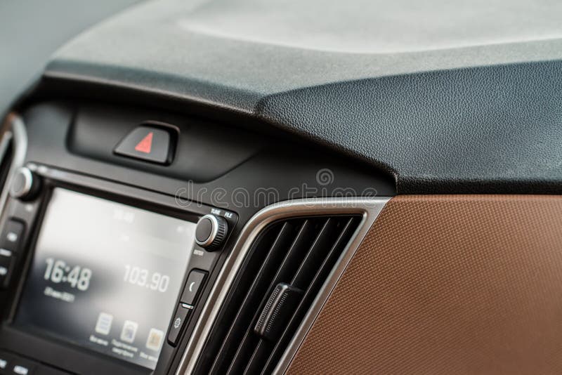 Modern Car Media Display in the Interior of the Car. Stock Photo ...