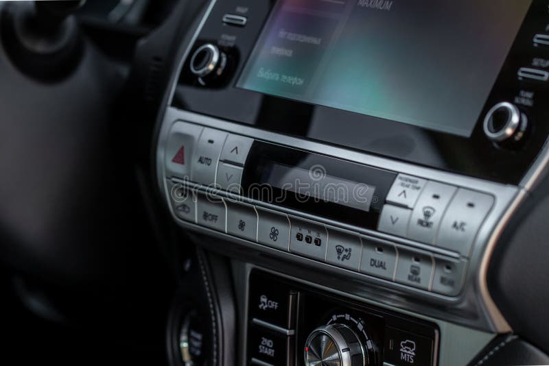 Modern Car Media Display in the Interior of the Car. Stock Photo ...