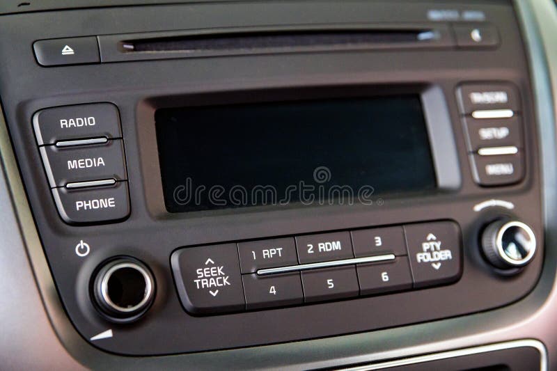 Modern Car Multimedia Control Panel Close Up Stock Photo - Image of ...