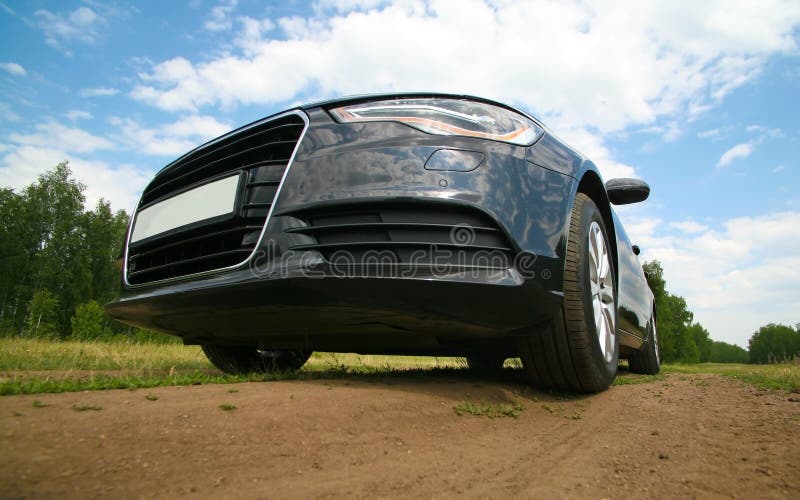 Modern car on nature stock photo. Image of country, cloud - 25315086