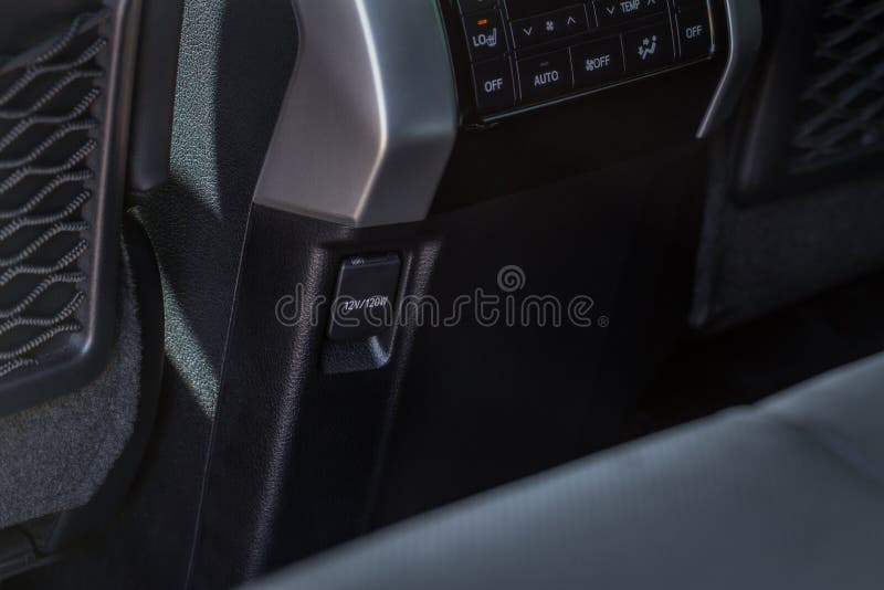 Modern car outlet socket. stock photo. Image of interior - 232849148