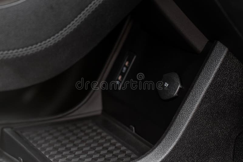 Modern car outlet socket. stock photo. Image of detail - 237679164