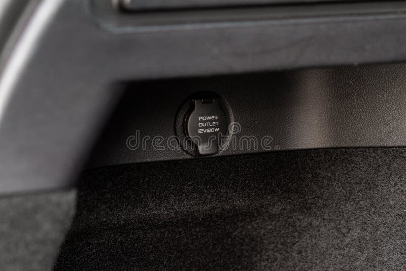 Modern car outlet socket. editorial image. Image of interior - 237678840