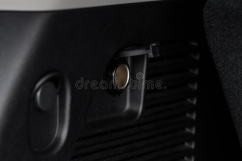 Modern car outlet socket. stock image. Image of black - 267548625