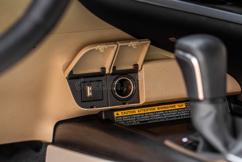 Opened 12V Power Outlet Socket Stock Photo - Image of automobile ...