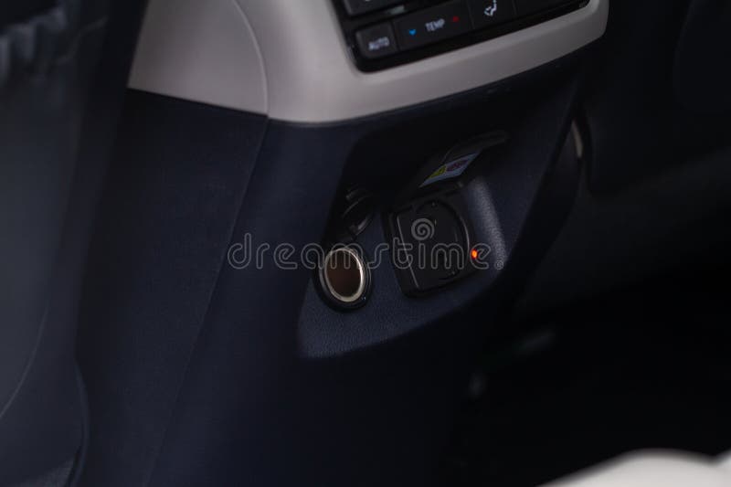 Modern car outlet socket. stock image. Image of closeup - 269988655
