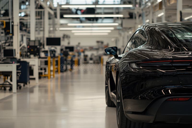 Modern Car Parked in Sleek Garage Space Stock Image - Image of ...