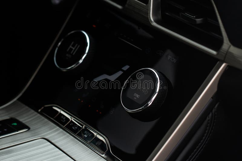 Modern Car Passengers Temperature Control. Stock Photo - Image of ...