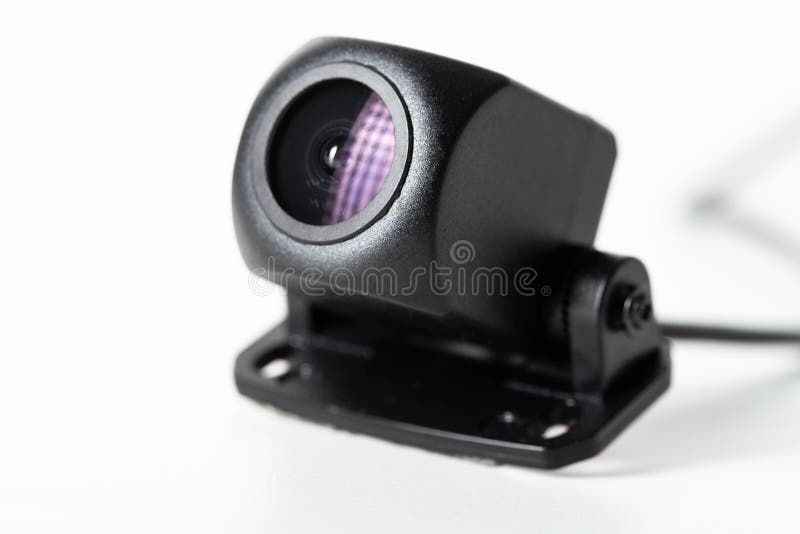 Modern Car Rear View Camera on a White Background, Close-up, Isolate ...