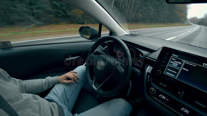 Modern Car Self-driving on Autopilot. Stock Footage - Video of vehicle ...