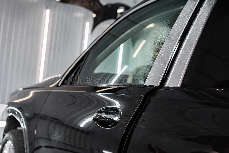 Modern Car in a Car Service Close Up Stock Image - Image of luxury ...