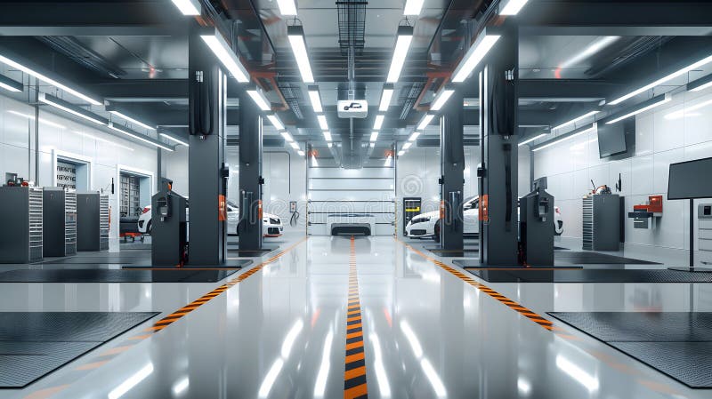 Modern Car Service Shop Interior. Editorial Photography - Image of high ...